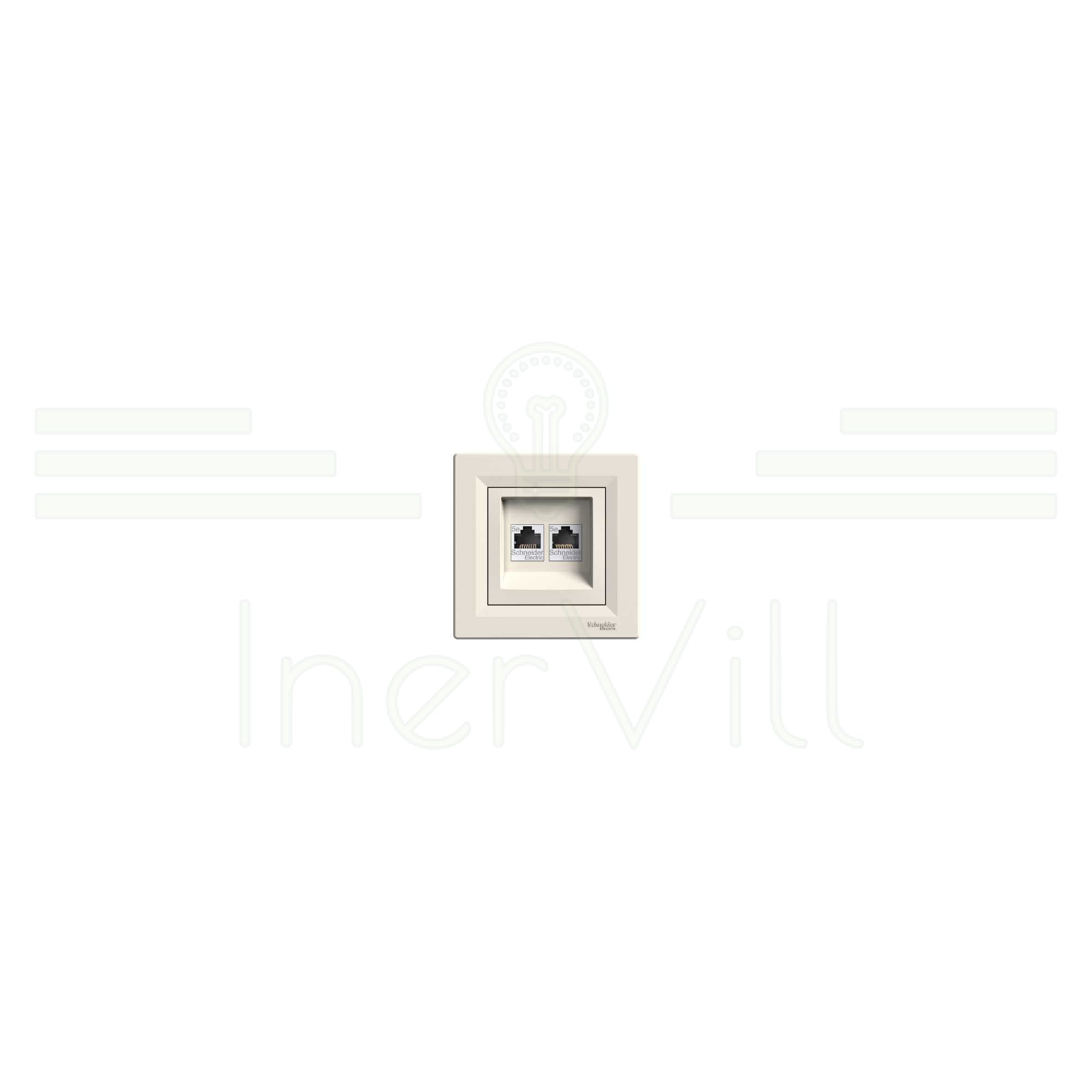 Asfora adatcsatlakozó dugalj UTP RJ45 8(8) Cat5e süllyesztett krém ...