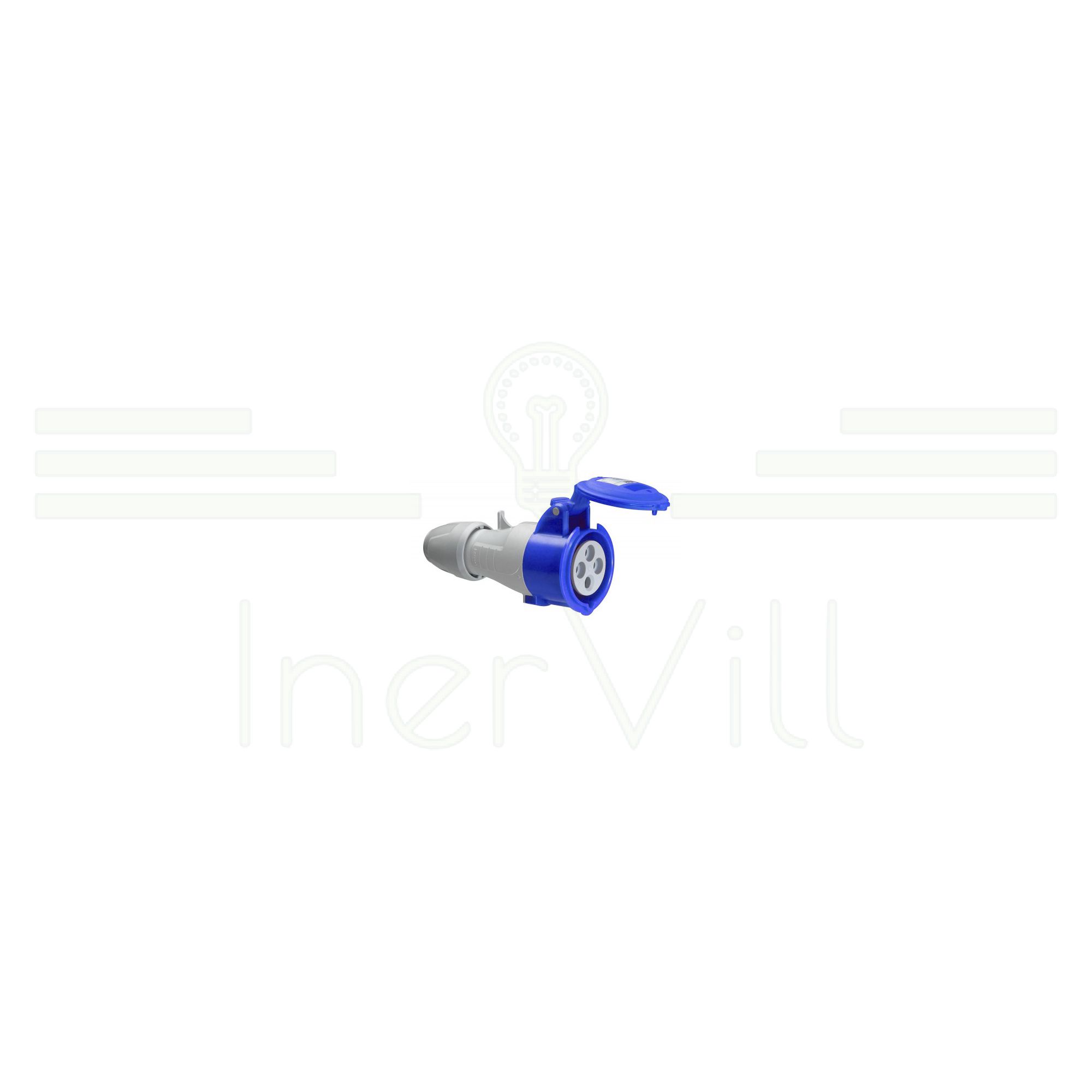 Ipari dugalj lengő 2P+E 16A 3P 200-250V(50+60Hz) kék egyenes IP44 ...